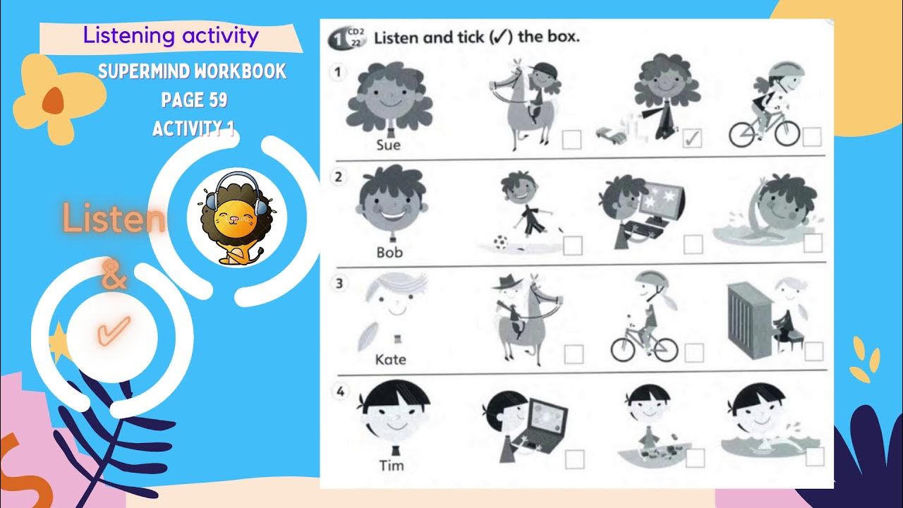 YEAR 2 UNIT 5: FREE TIME. Supermind Workbook Page 59 - YouTube
