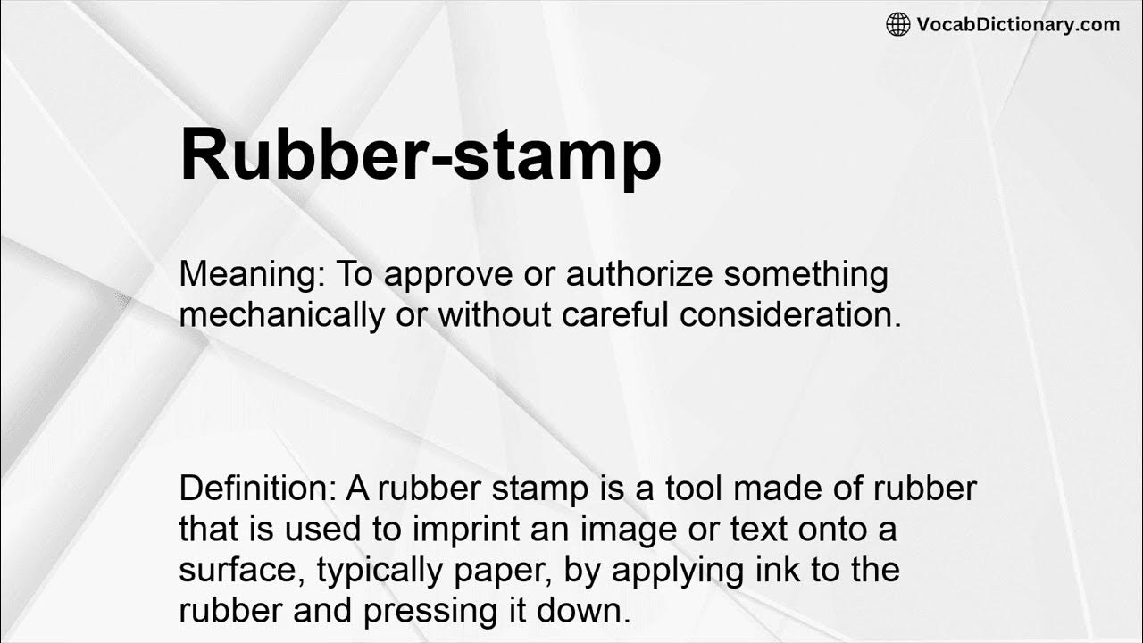 Rubber-stamp Meaning - YouTube