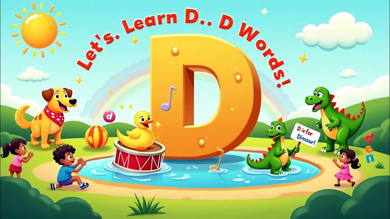 The Letter D Song | Fun Phonics & ABC Learning for Kids | Learn D Words ...