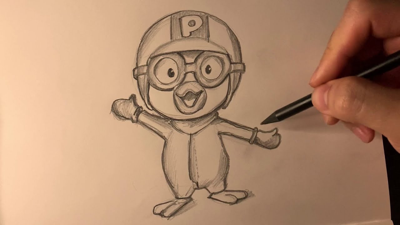 Pencil Drawing ASMR (How to draw Pororo) - YouTube