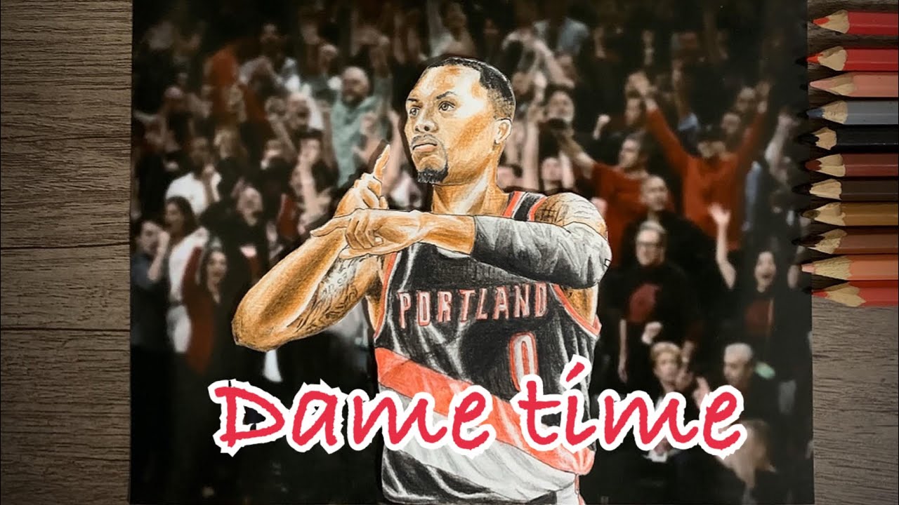 [LDS] Dame time drawing (Damian Lillard 里拉德) colored pencils 色鉛筆 NBA ...