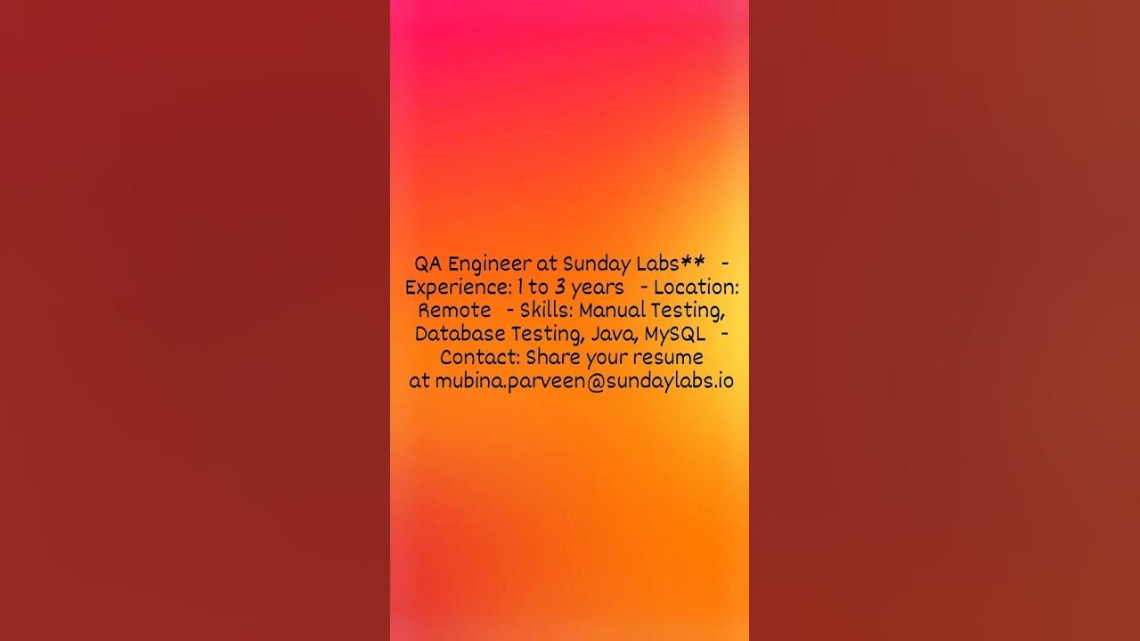 Qa Engineer 1 6 Year Experience Softwareengineer Itjobs Softwaretesting Manualtesting