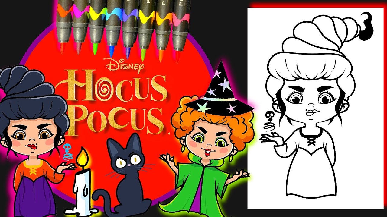 Coloring Mary Sanderson | Disney Hocus Pocus 2 Coloring Pages🐈‍⬛🧙🏻🎃 ...