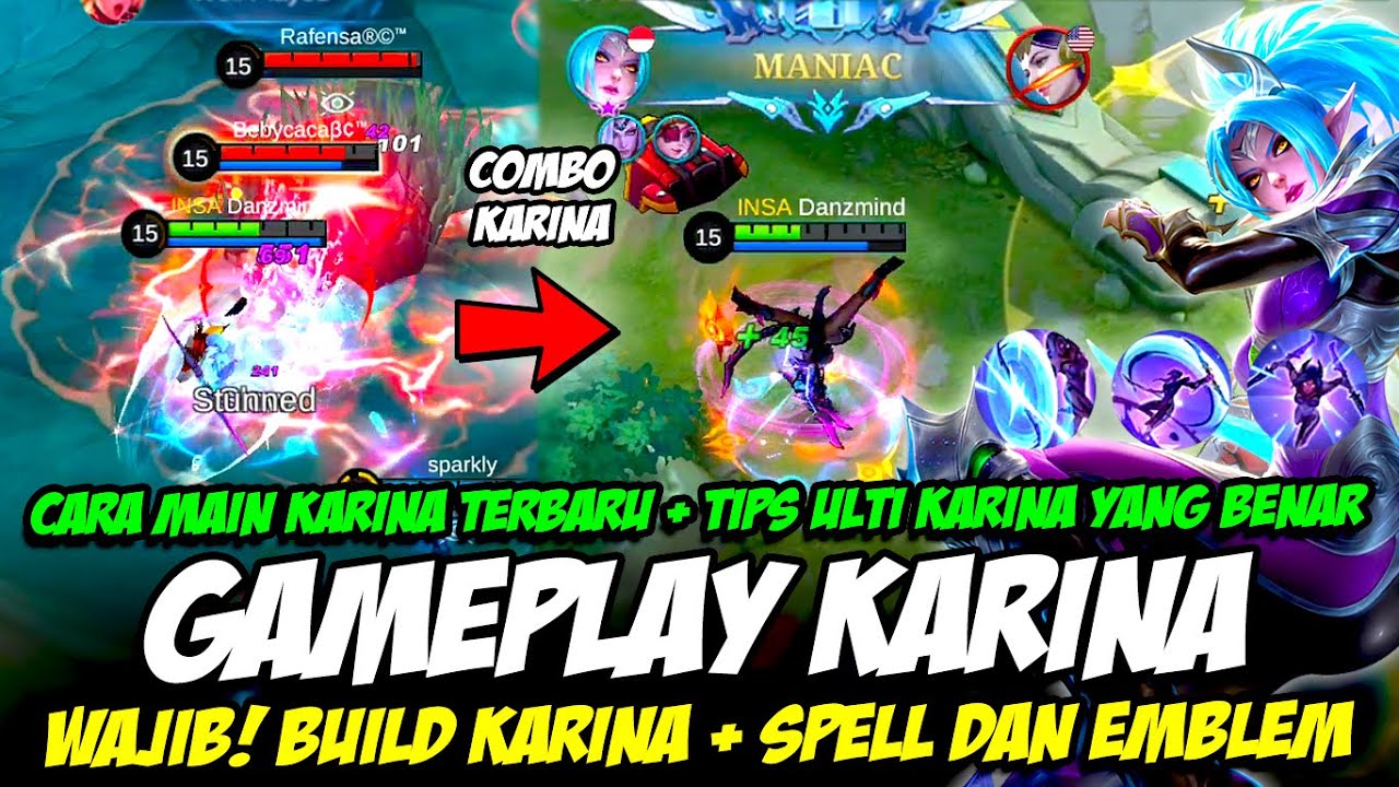 BUILD KARINA TERBARU GINI CARA ULTI KARINA + CARA MAIN KARINA TUTORIAL ...