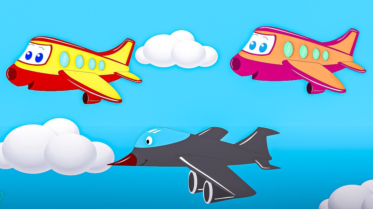 Ten Little Aeroplanes + More Animated Cartoon Video for Kids - YouTube
