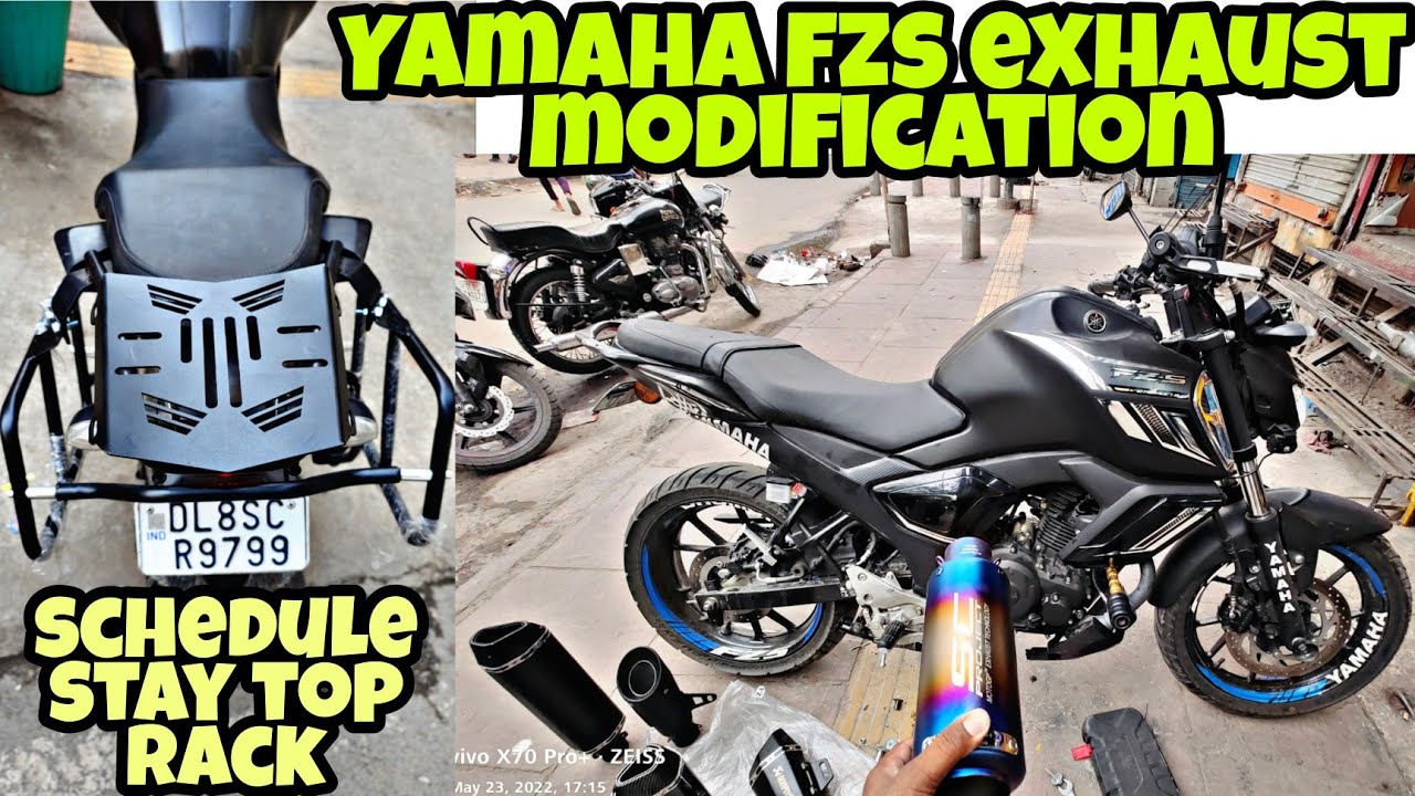 Yamaha fzs v3 bs6 exhausts modified | fzs v3 bs6 touring modifications ...