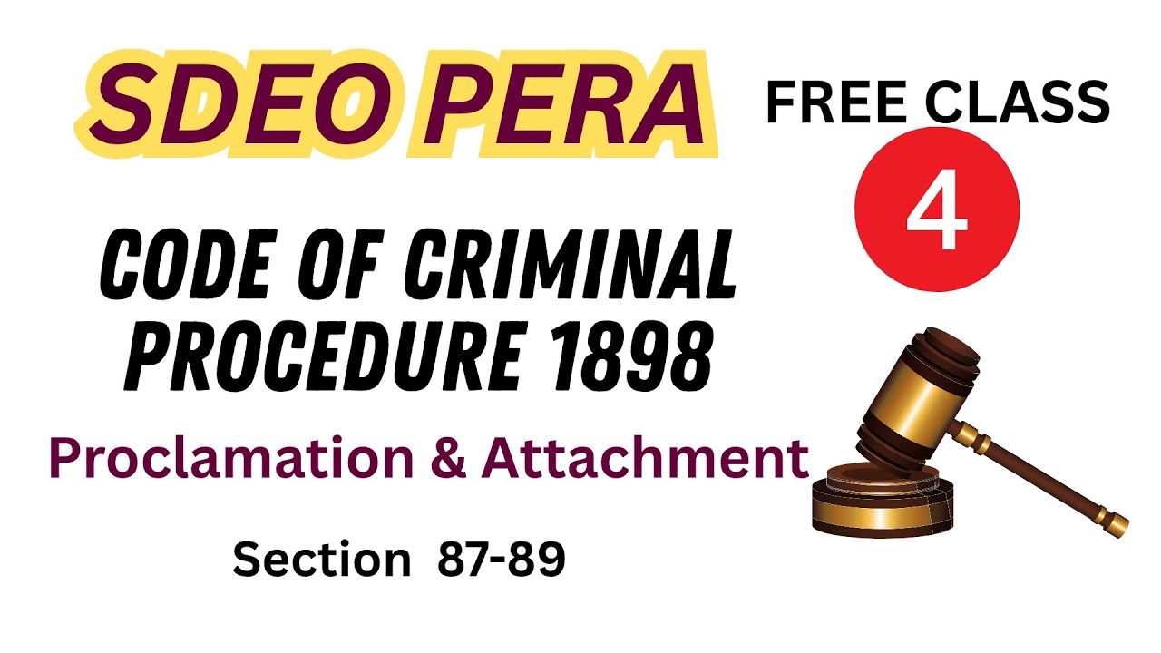 CrPC Lecture 4 | Proclamation & Attachment (Sections 87–89) - YouTube