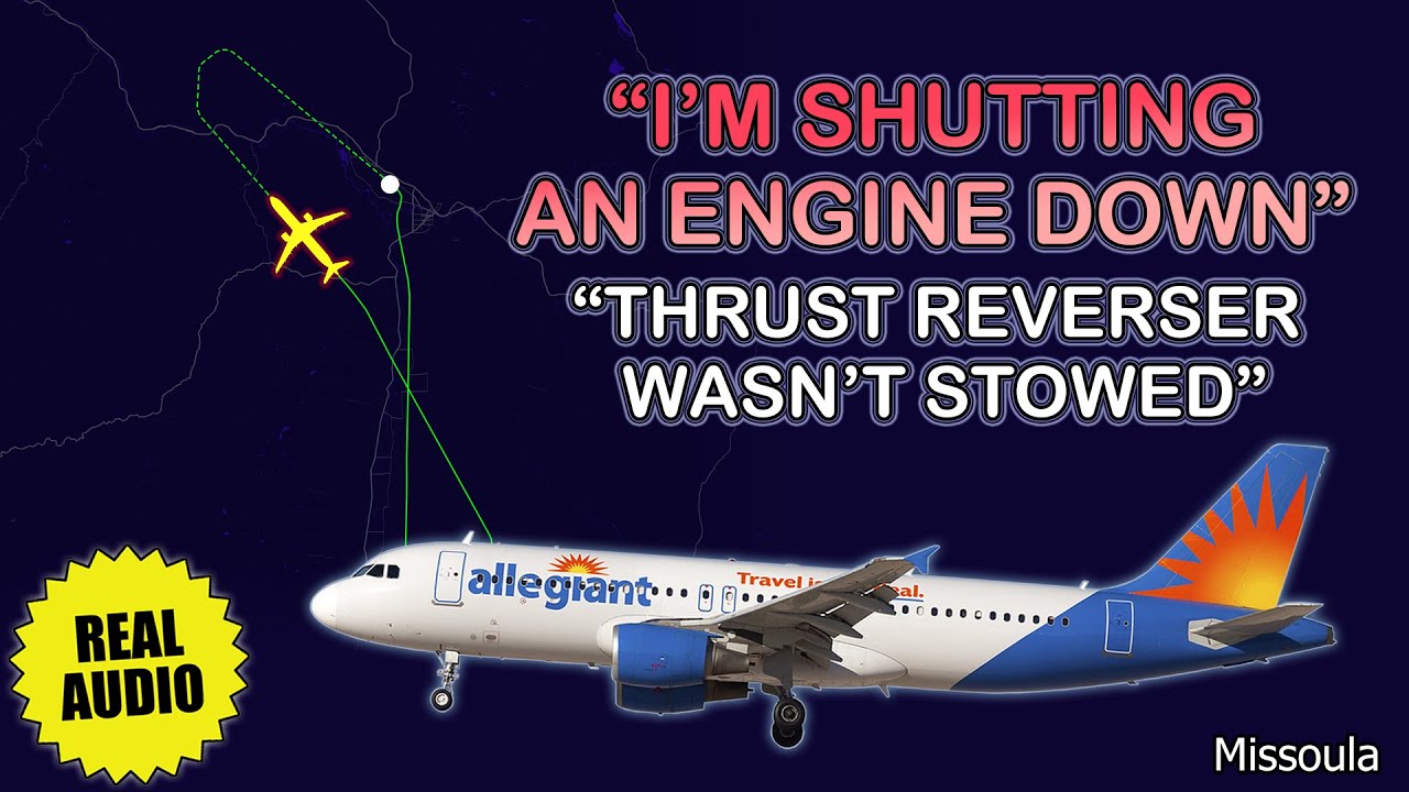Pilots shut down the engine in flight. Allegiant Airbus A320 has thrust ...