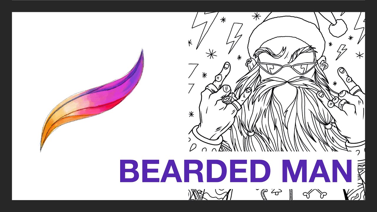 Learn to Draw Bearded Man Line Art in Procreate | for Begginers - YouTube