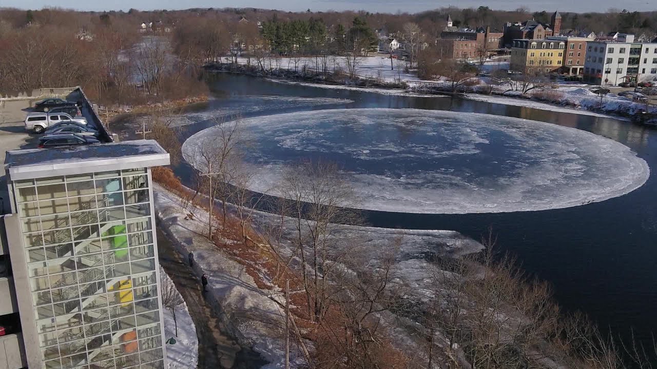 Giant rotating ice disk stops moving - YouTube