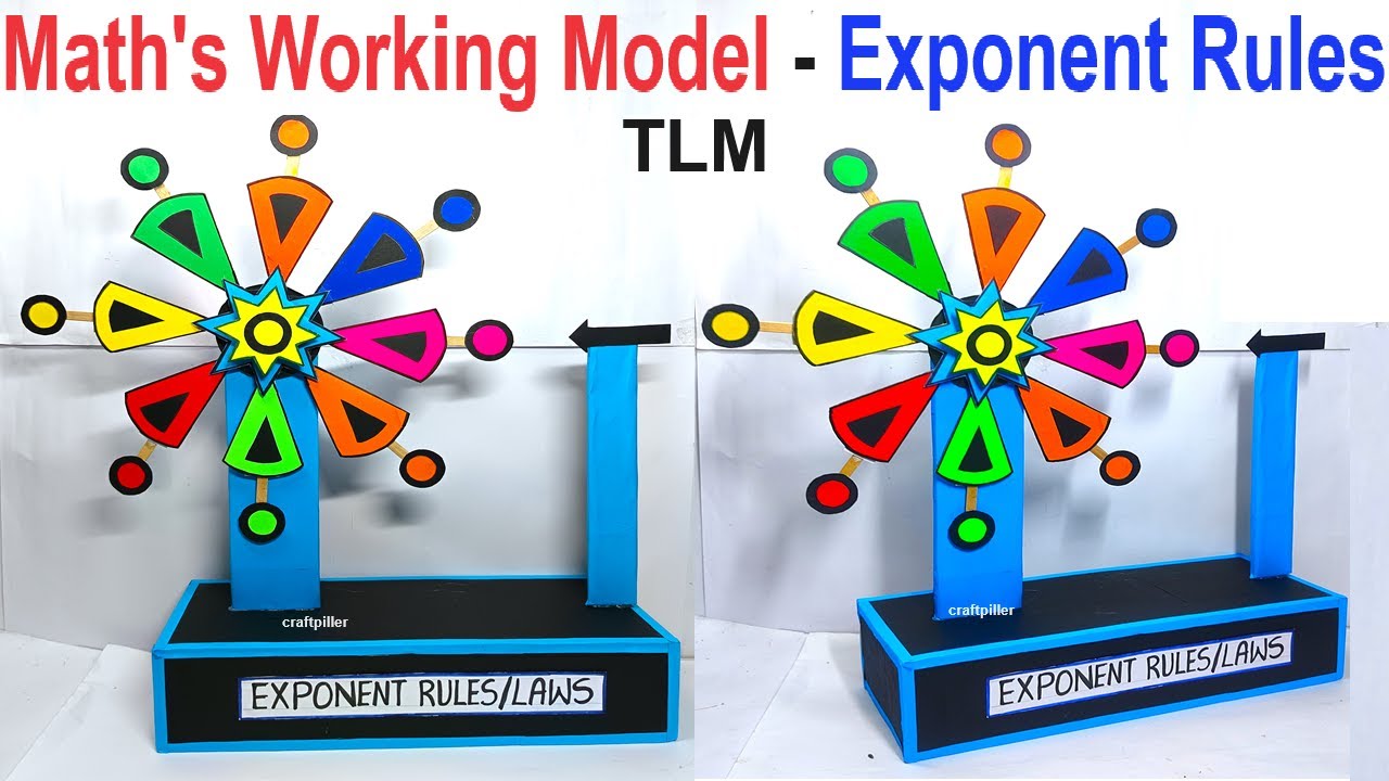 maths working model on exponent rules - laws - maths tlm - craftpiller ...