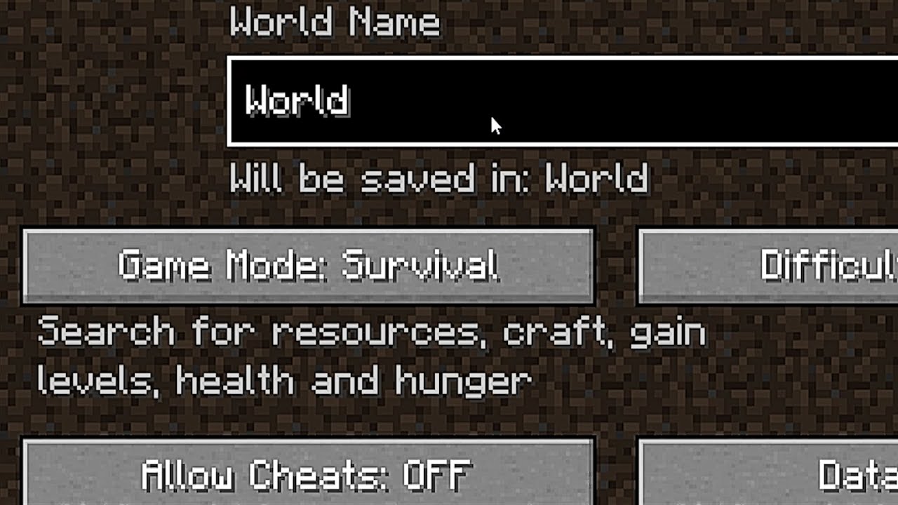 Minecraft - Creating a new world - YouTube