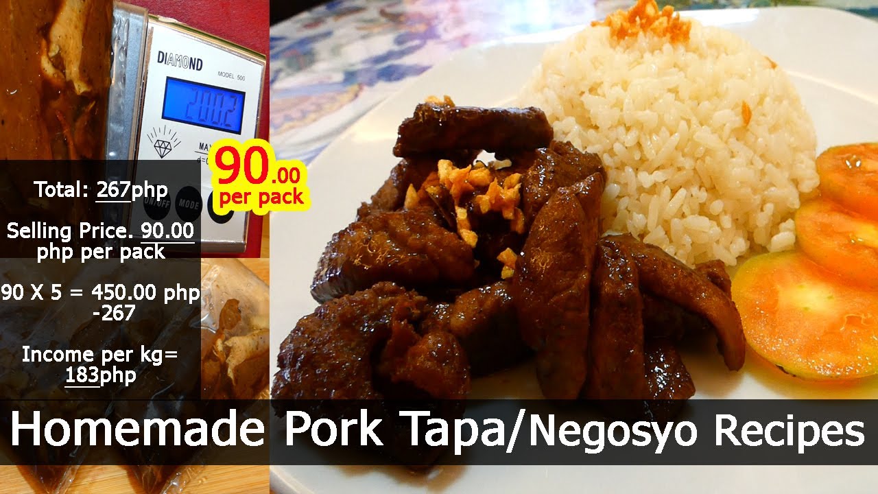 Homemade Pork Tapa with Costing /Negosyo Recipe - YouTube