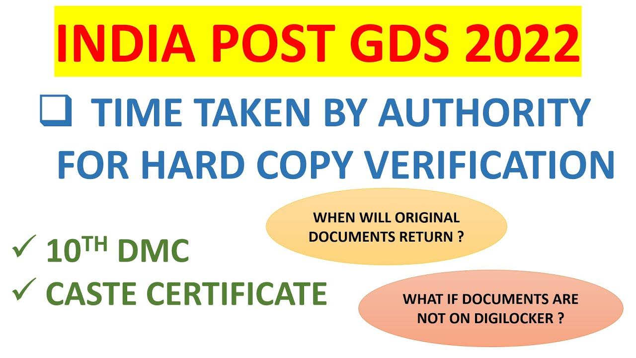 TIME TAKEN BY AUTHORITY FOR HARD COPY VERIFICATION OF DOCUMENTS ...