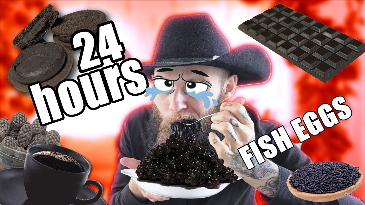 Only Eating BLACK Food For 24 Hours @SSSniperWolf - YouTube