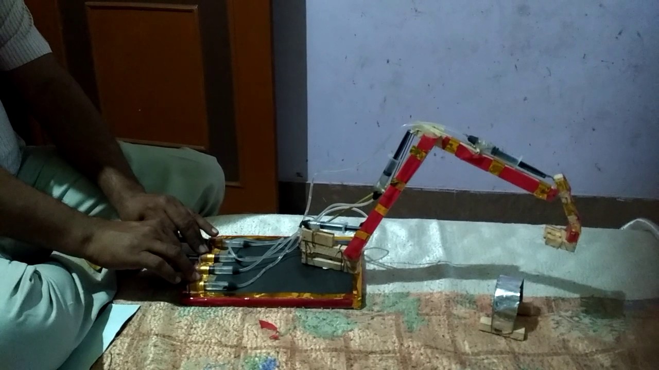 Jcb by use hydraulic power ( with syringe) - YouTube