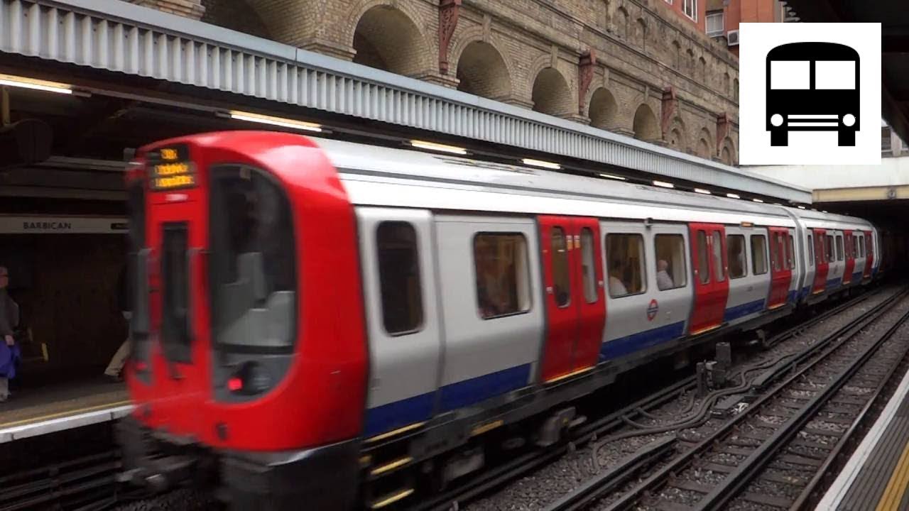 London Underground S7 Stock - Departing from Barbican Tube Station ...