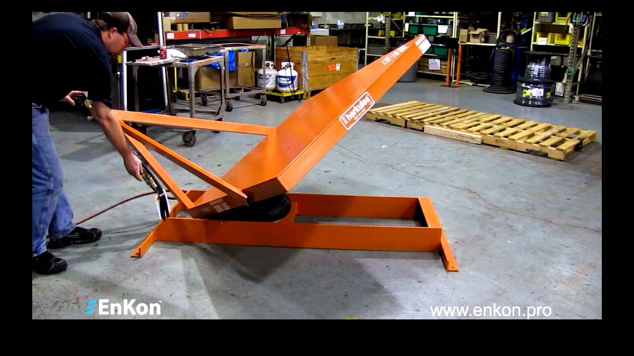 Enkon Corner Tilter with Air Vibrator for Gaylord Boxes - YouTube