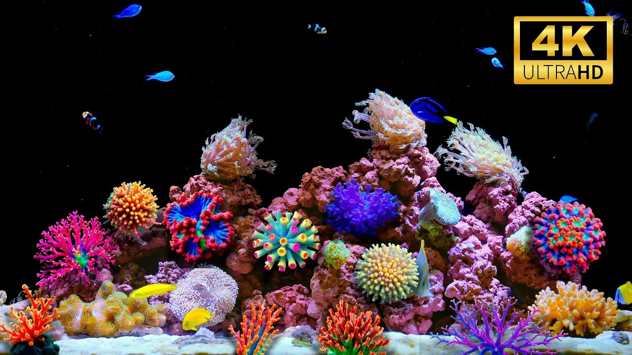 Relaxing Aquarium 12 Hours | Beautiful 4K Fish Tank for Sleep ...