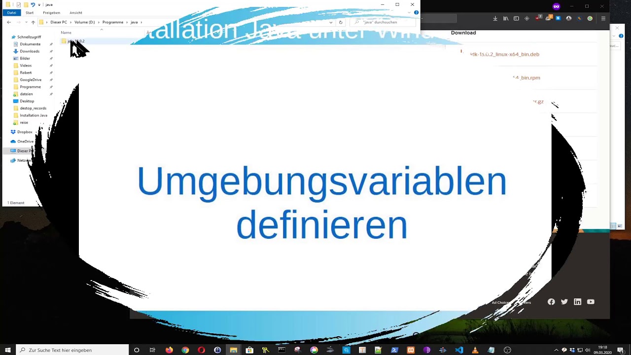 Installation Java Windows 10 Und Umgebungsvariablen Javahome Deutsch Youtube