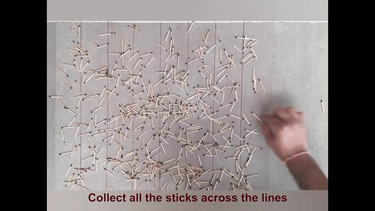 Buffon's Needle Experiment with 500 Sticks - YouTube