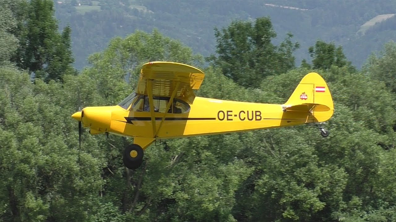 Piper PA-18-150 Super Cub landing at Airfield Kapfenberg | OE-CUB - YouTube