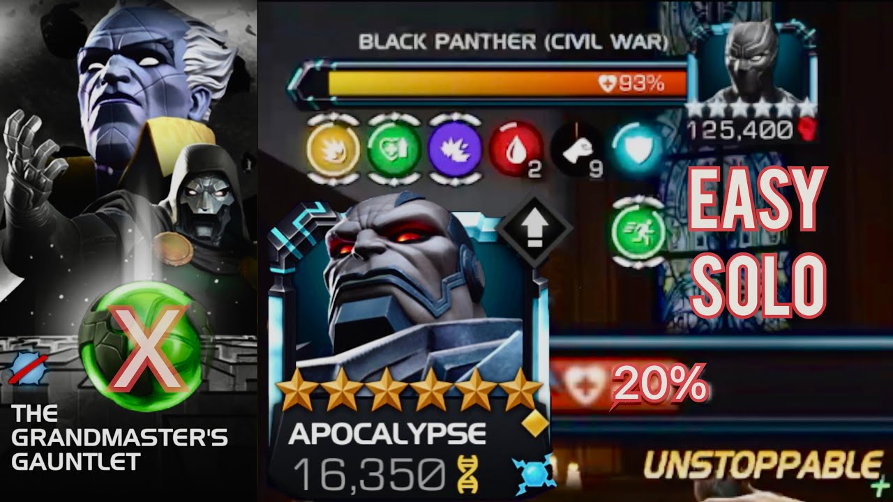 MCOC | THE GRANDMASTER'S GAUNTLET APOCALYPSE VS BLACK P (CR)| Marvel ...