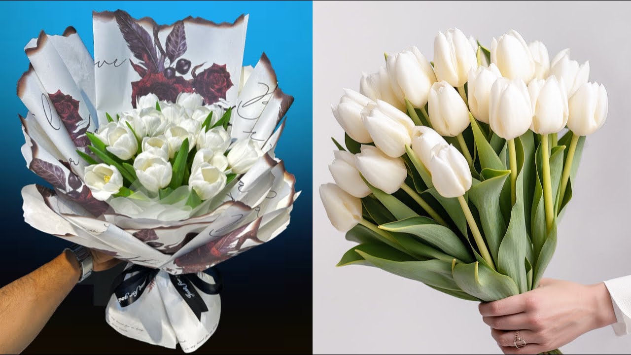 20 Tulip Flower Bouquet | How To Make Flower Bouquet By Using Tulip | Tulip Flower | Dream ...