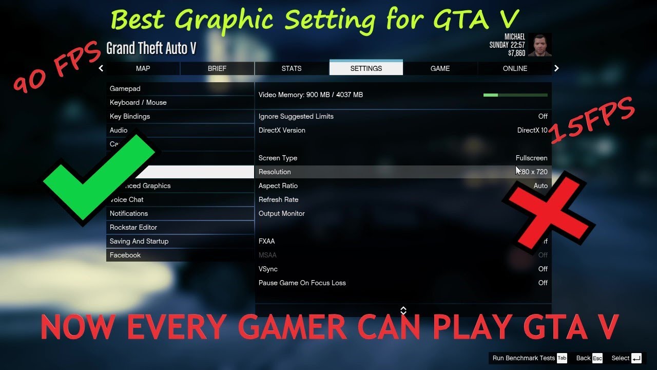 Best Graphic Setting For GTA V | 90 FPS Enable | Low End PC - YouTube