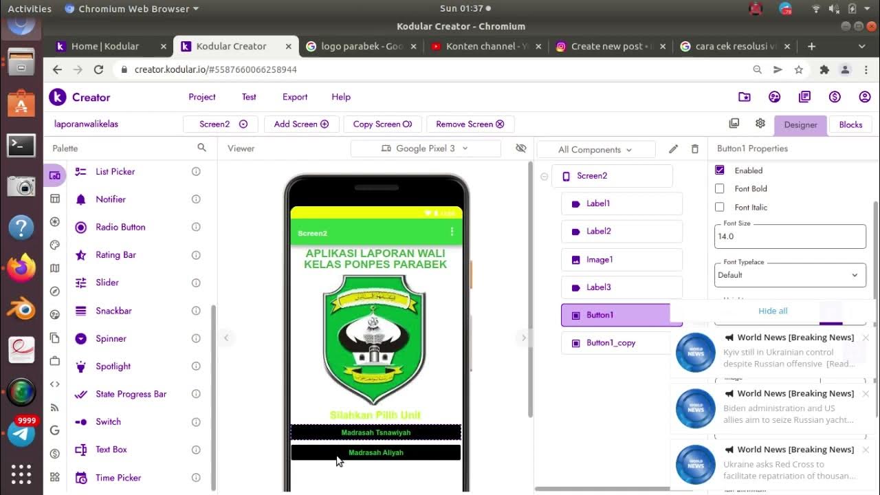 #5 How To Make APP School In Kodular for beginer / membuat aplikasi android untuk sekolah di ...