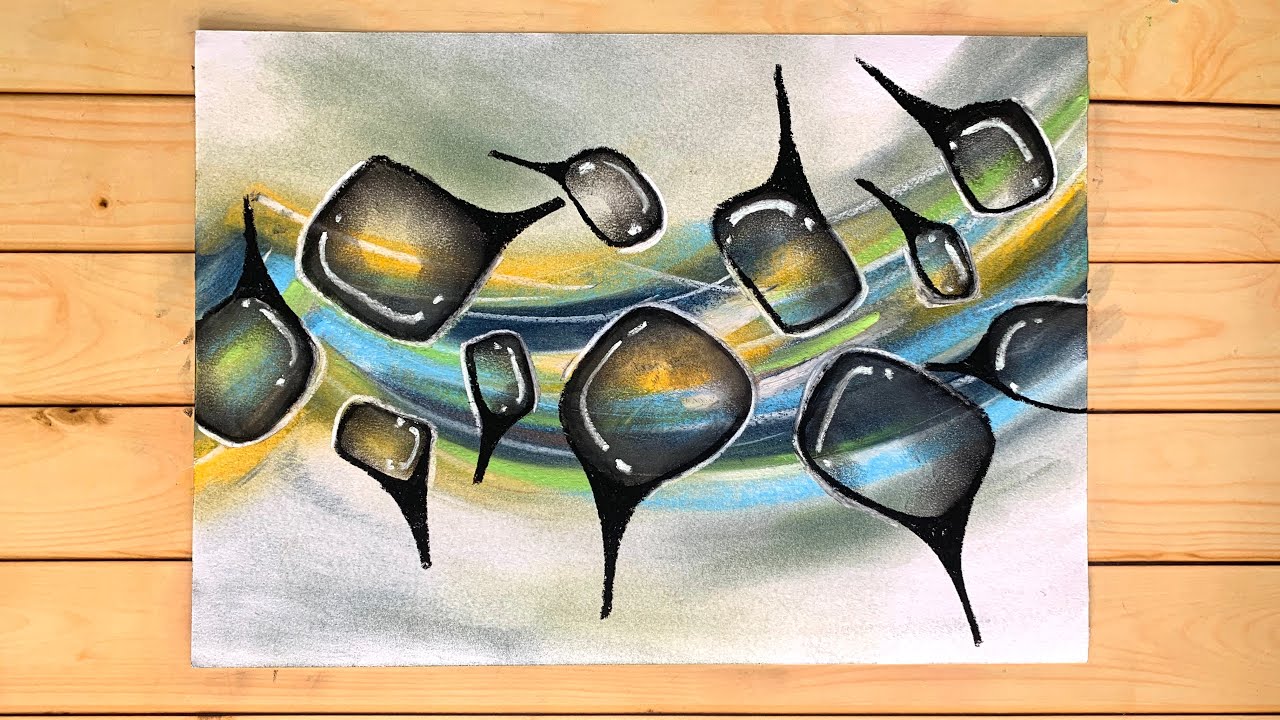 Cool Magnifying Glass Abstract Painting In Soft Pastel | Satisfying Art ...