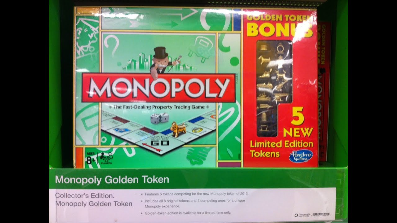 Special edition Monopoly w/ bonus "golden" token pieces - YouTube