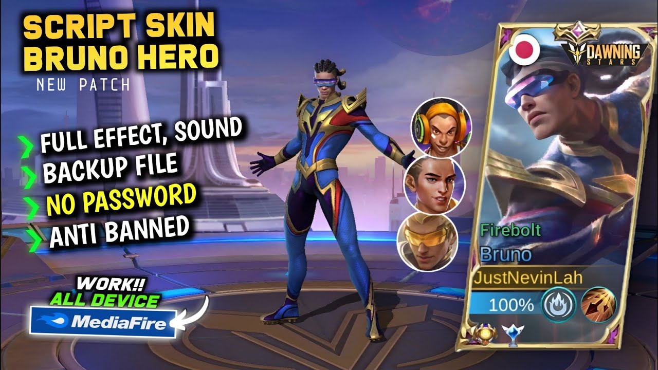 Script Skin Bruno Hero Terbaru No Password Full Effect Voice - YouTube