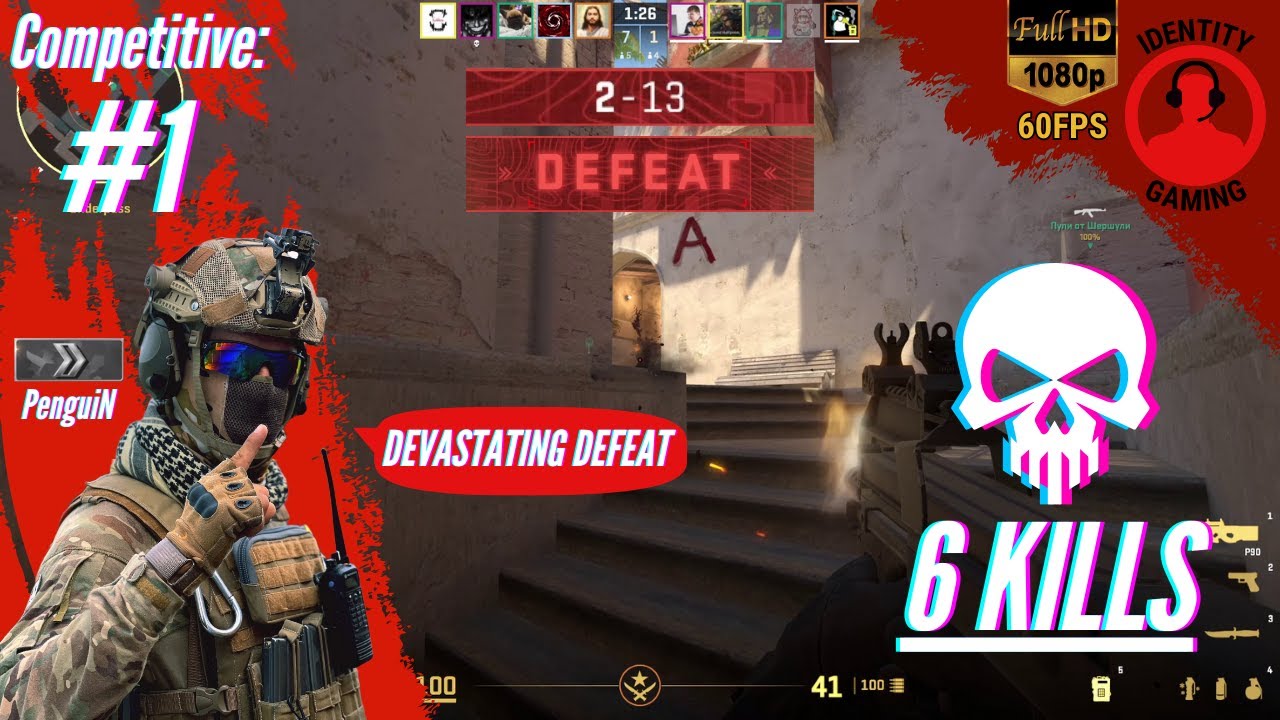 CS2: Competitive #1 as Silver 2 - 6K-15D-3A - Mirage - Defeat - Full ...