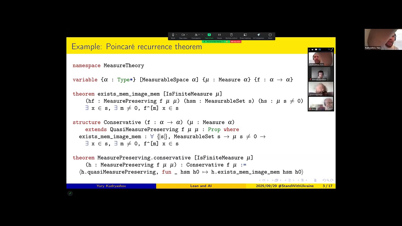 Yury Kudryashov : Lean prover and its uses with AI for solving math ...