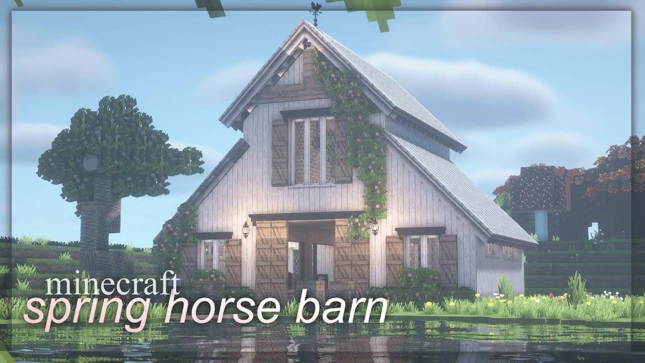 - minecraft - spring horse barn 🌸🌷 [speed build] - cocricot - YouTube