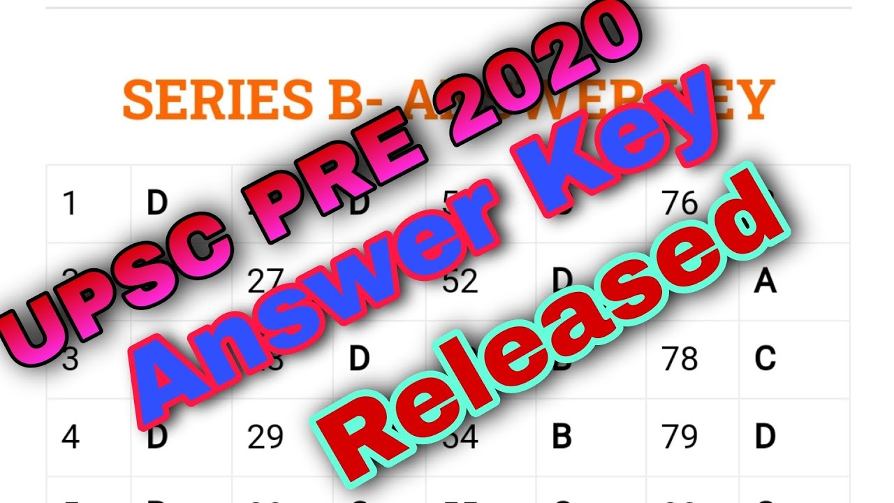 upsc prelims 2020 answer key | upsc pt Answer Key 2020 | upsc cse ...