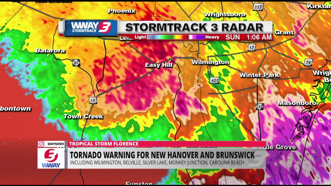 WWAY takes cover during tornado - YouTube