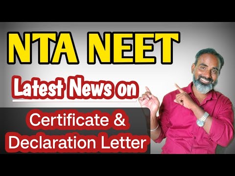 NTA NEET Latest news on certificate|Declaration latter|National testing ...