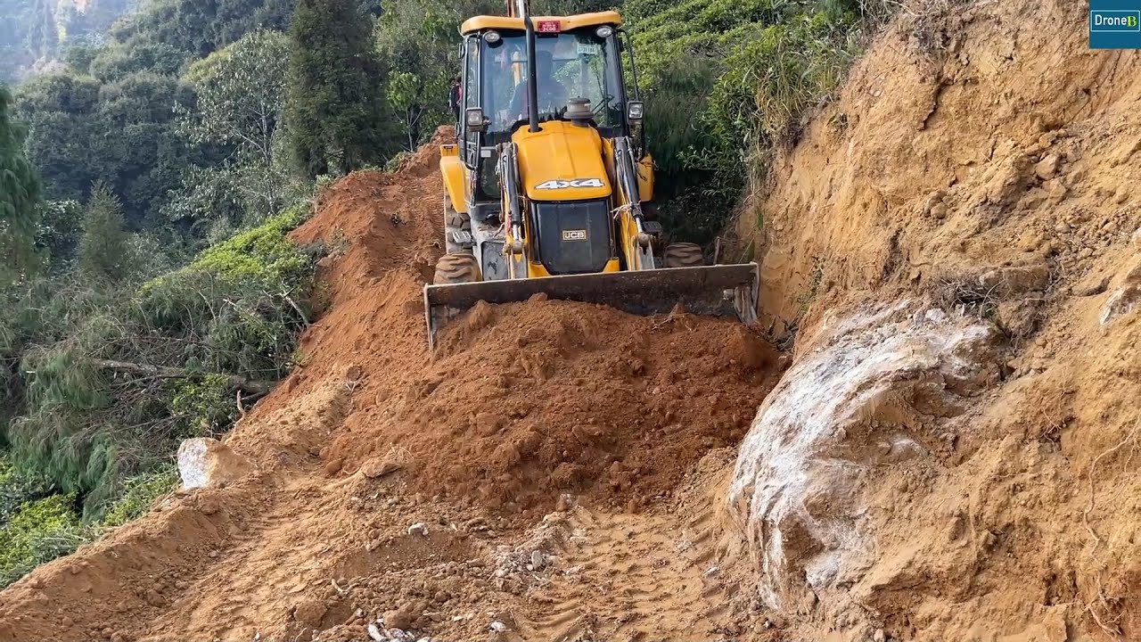 Mountain Narrow Road Construction-Part 4-through this Tea Estate - YouTube