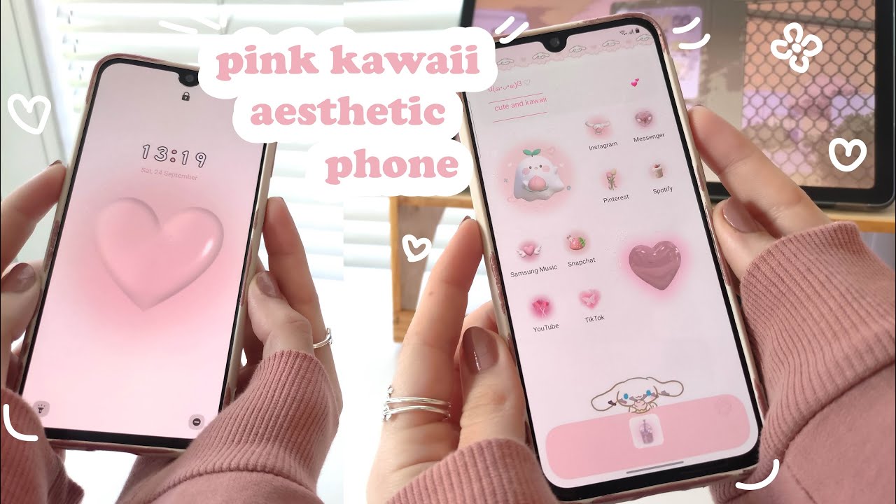 how to make your phone aesthetic | pink & kawaii aesthetic🌷 - YouTube