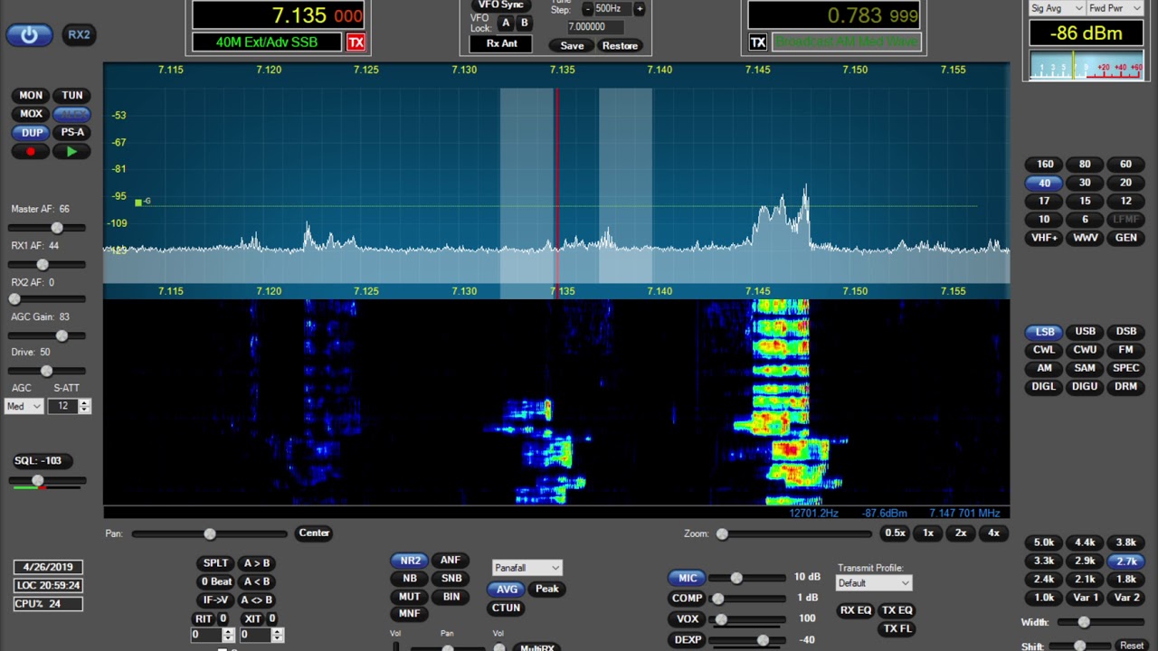 PowerSDR™ OpenHPSDR mRX PS v3 4 9 3 19 18 4 26 2019 8 58 44 PM - YouTube