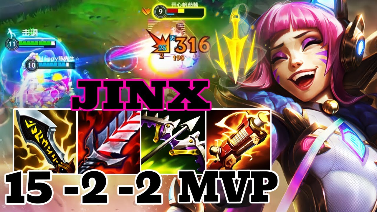 WILD RIFT JINX ADC GAMEPLAY | 15 -2 -2 MVP | JINX BUILD RUNES - YouTube