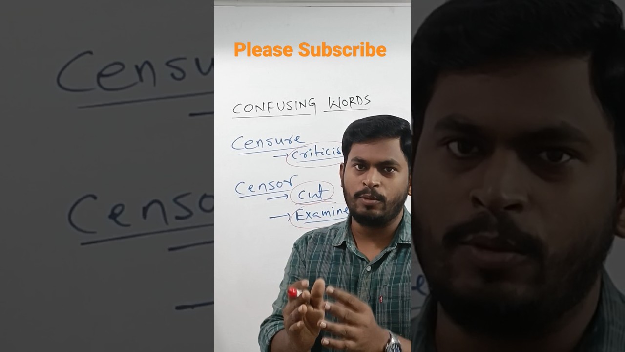 CENSOR vs CENSURE #confusingwords#confusingwordsinenglish#vocabulary# ...