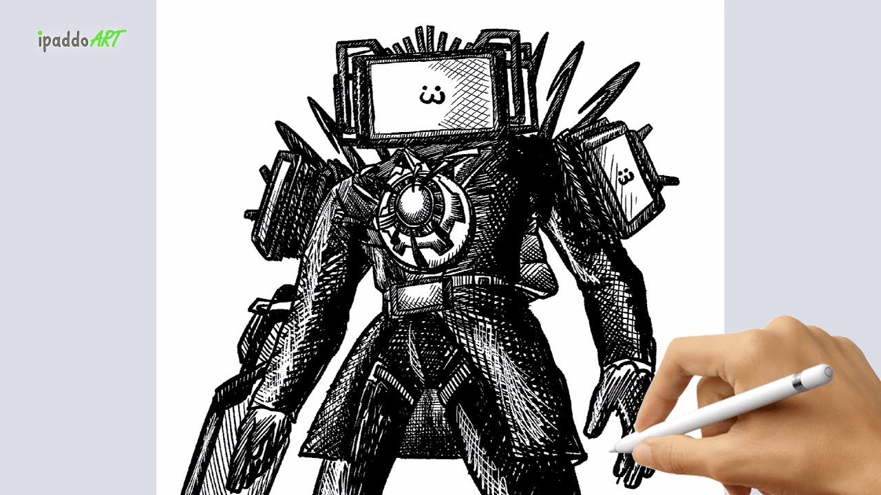 How to draw New Titan TV Man Upgrade 3.0 Skibidi Toilet 67 part 3 - YouTube