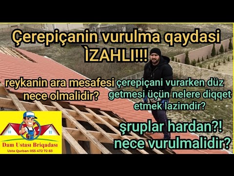 Çerepiçanin vurulma qaydasi.reykalarin ara mesafesi necə olmalidir.şruplar nece vurulmalidir