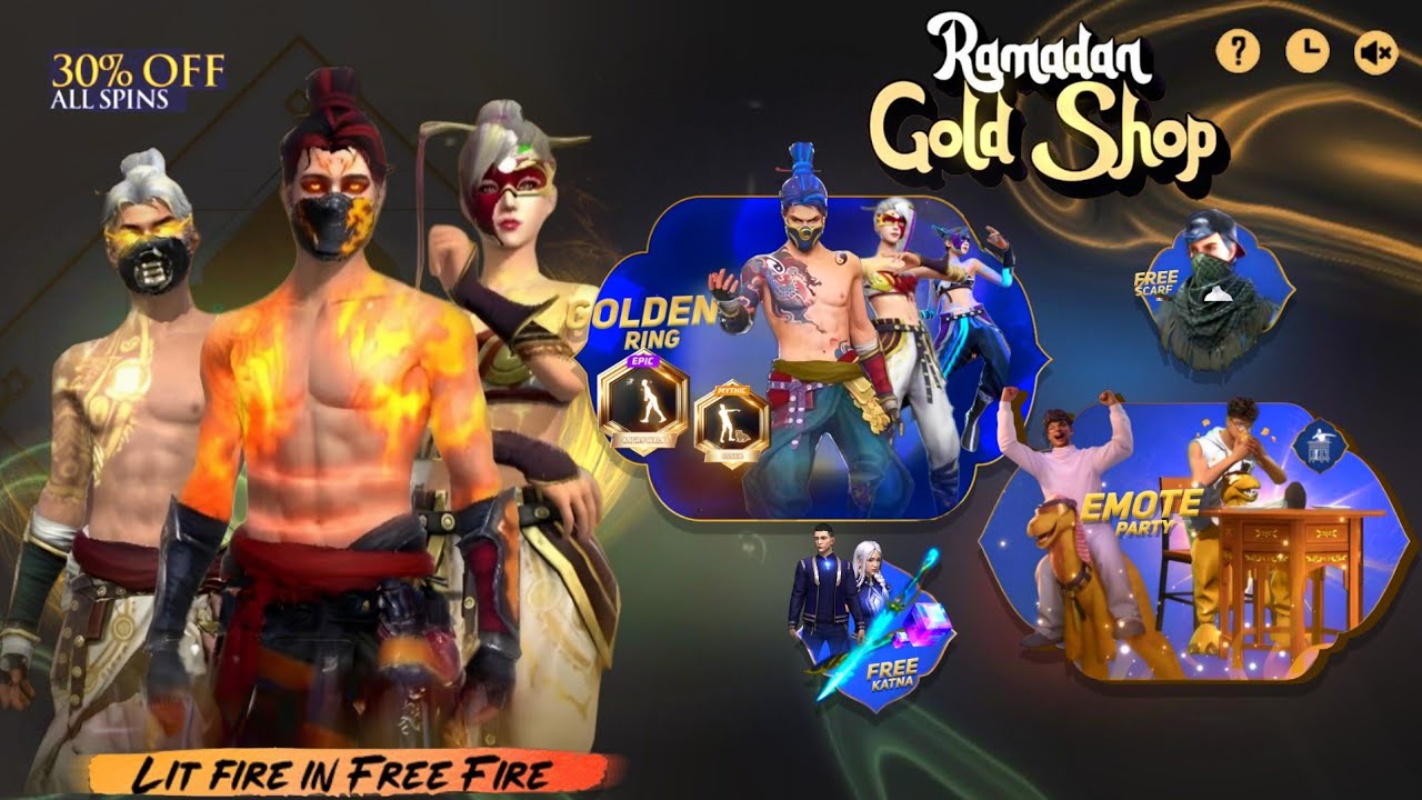 RAMADAN GOLDEN SHADE BUNDLE FF | FF NEW EVENT | FREE FIRE NEW EVENT ...