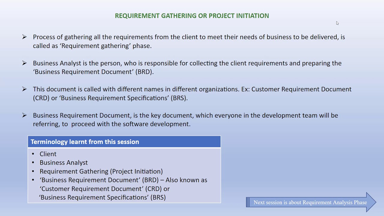 Software testing for beginners - Requirement gathering phase (Project ...