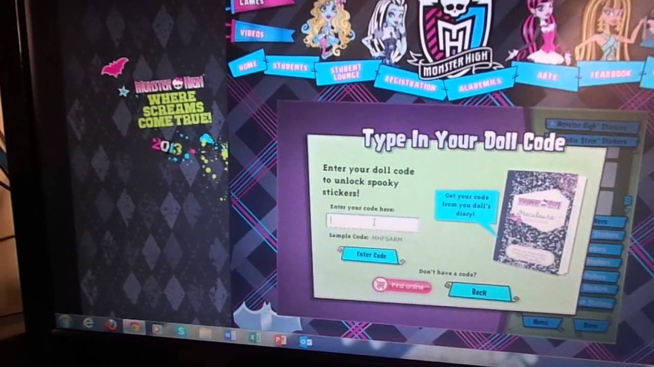 codigos do jogo do armario de monster high - YouTube