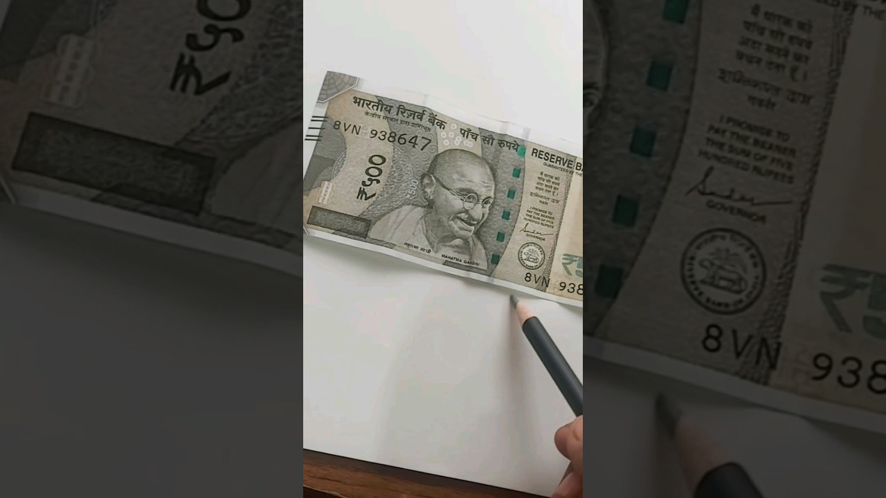 ₹500 Drawing in 15 sec #drawing #trending #ytshorts - YouTube